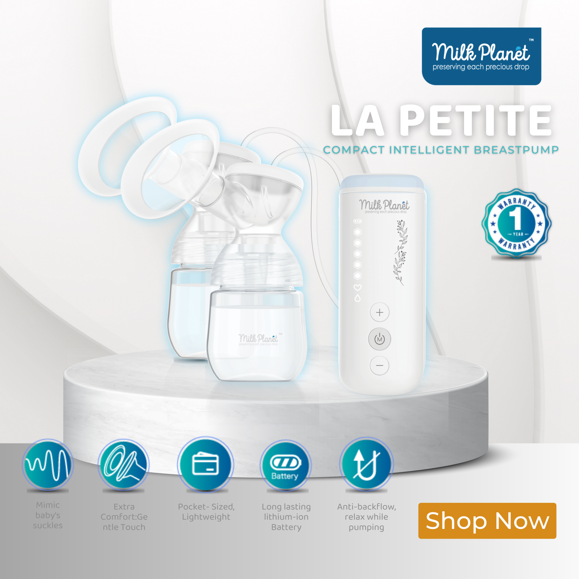 Milk Planet La Petite Compact Intelligent Breast Pump