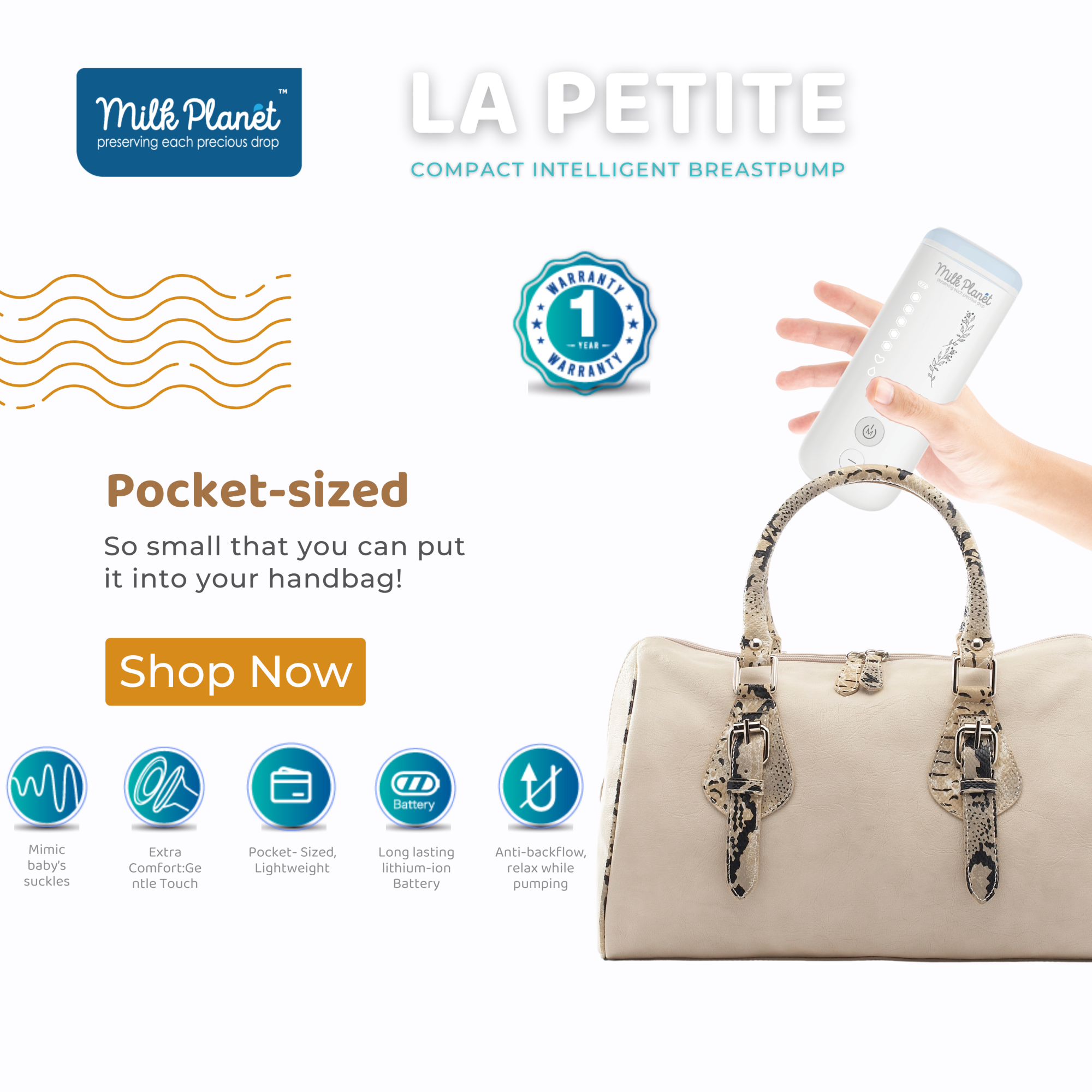 Milk Planet La Petite Compact Intelligent Breast Pump